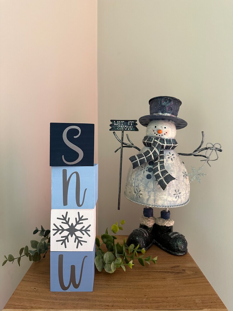 Snow Stackable Blocks, Winter Wonderland Decor - Etsy