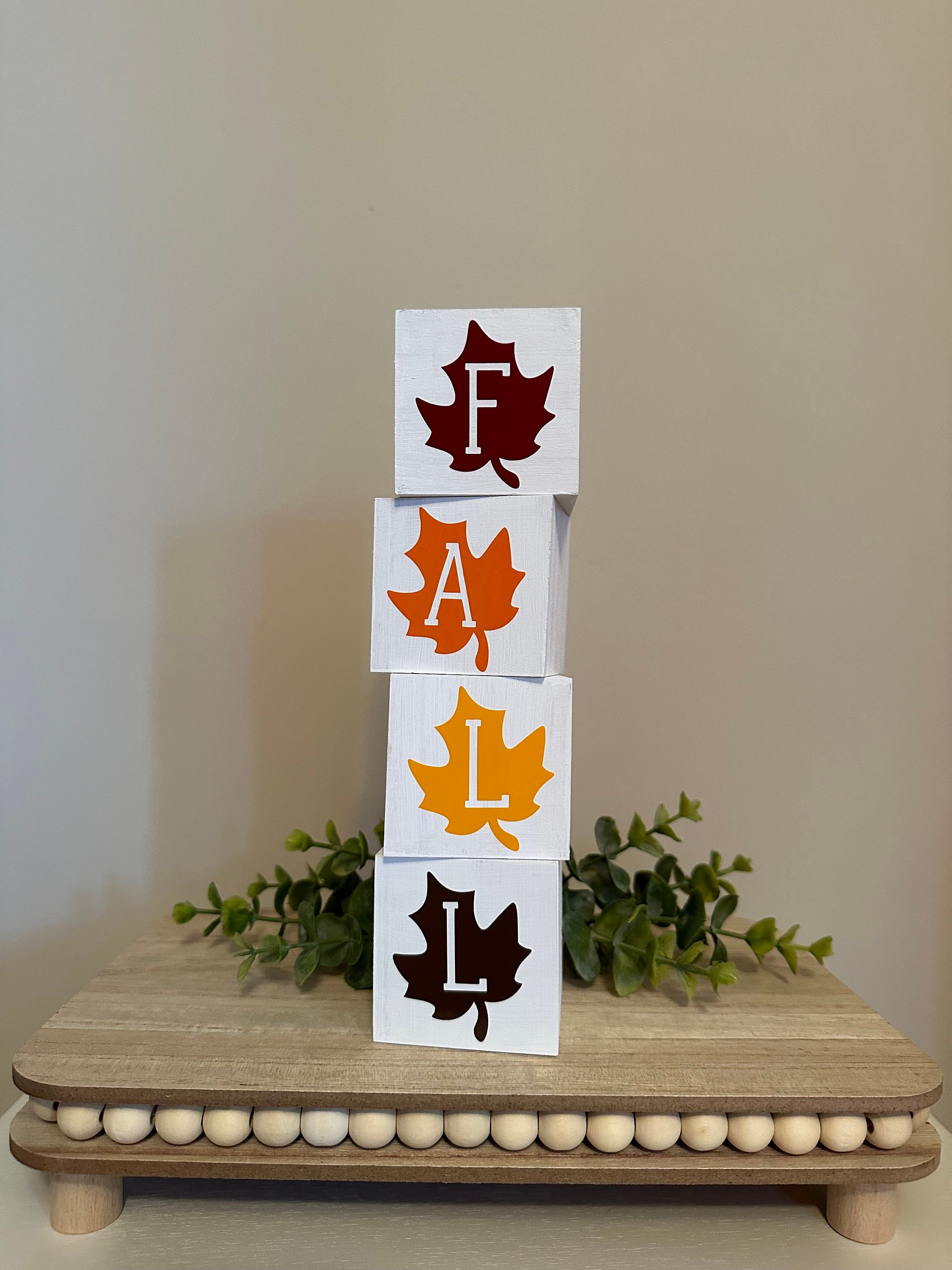 Autumn Leaves Fall Stackable Wooden Blocks - Etsy