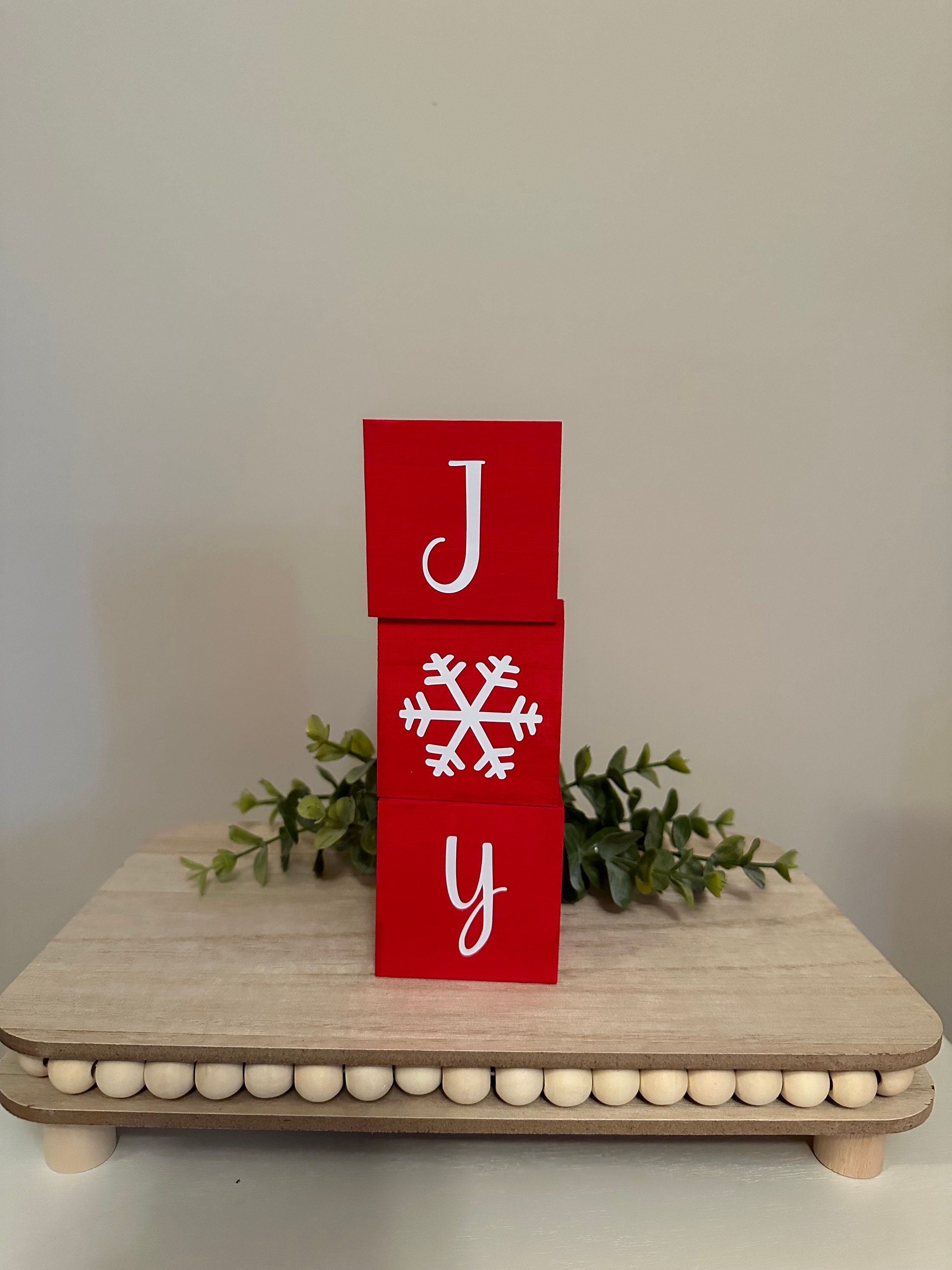 Christmas JOY Stackable Blocks in Red - Etsy