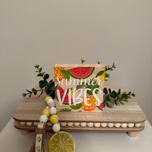 Summer Vibes Summer Fruit Tiered Tray Sign - Etsy