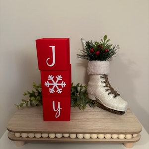 Christmas JOY Stackable Blocks in Red - Etsy