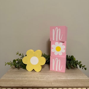 Daisy Mother’s Day Stackable MOM Blocks - Etsy