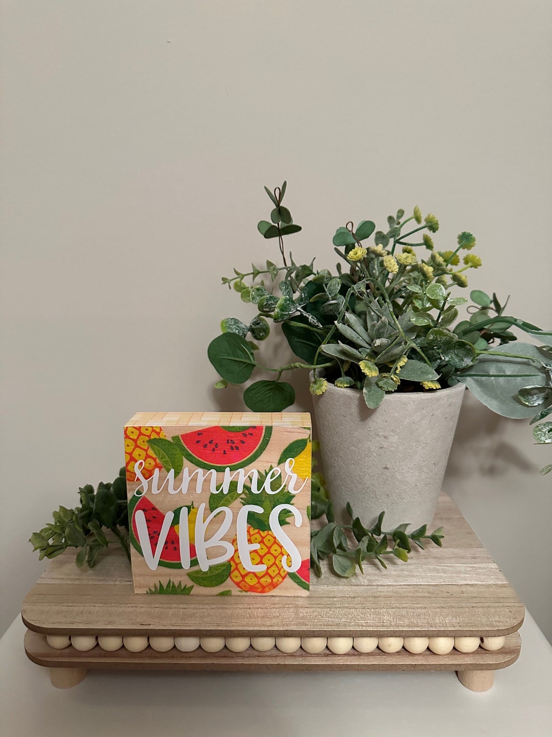 Summer Vibes Summer Fruit Tiered Tray Sign - Etsy