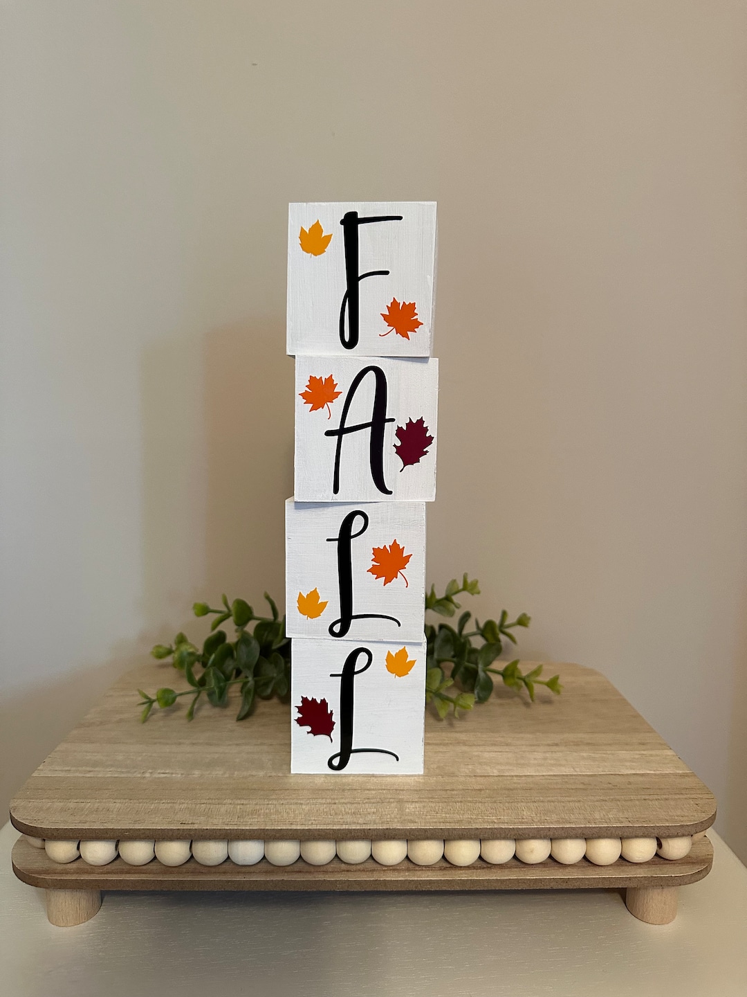 Fall Leaves Stackable Wooden Blocks - Etsy