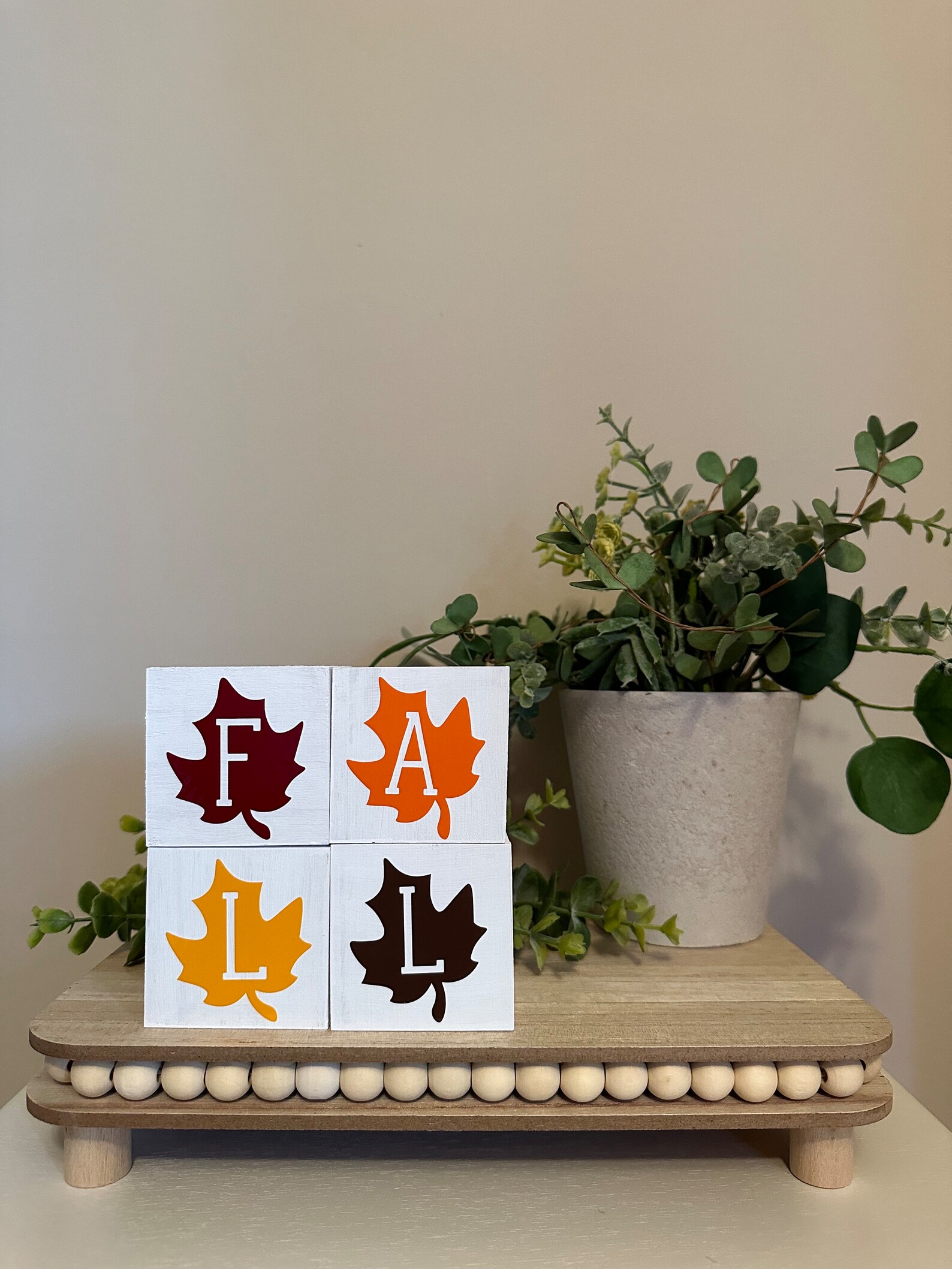 Autumn Leaves Fall Stackable Wooden Blocks - Etsy