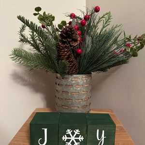 Christmas JOY Stackable Blocks in Green - Etsy