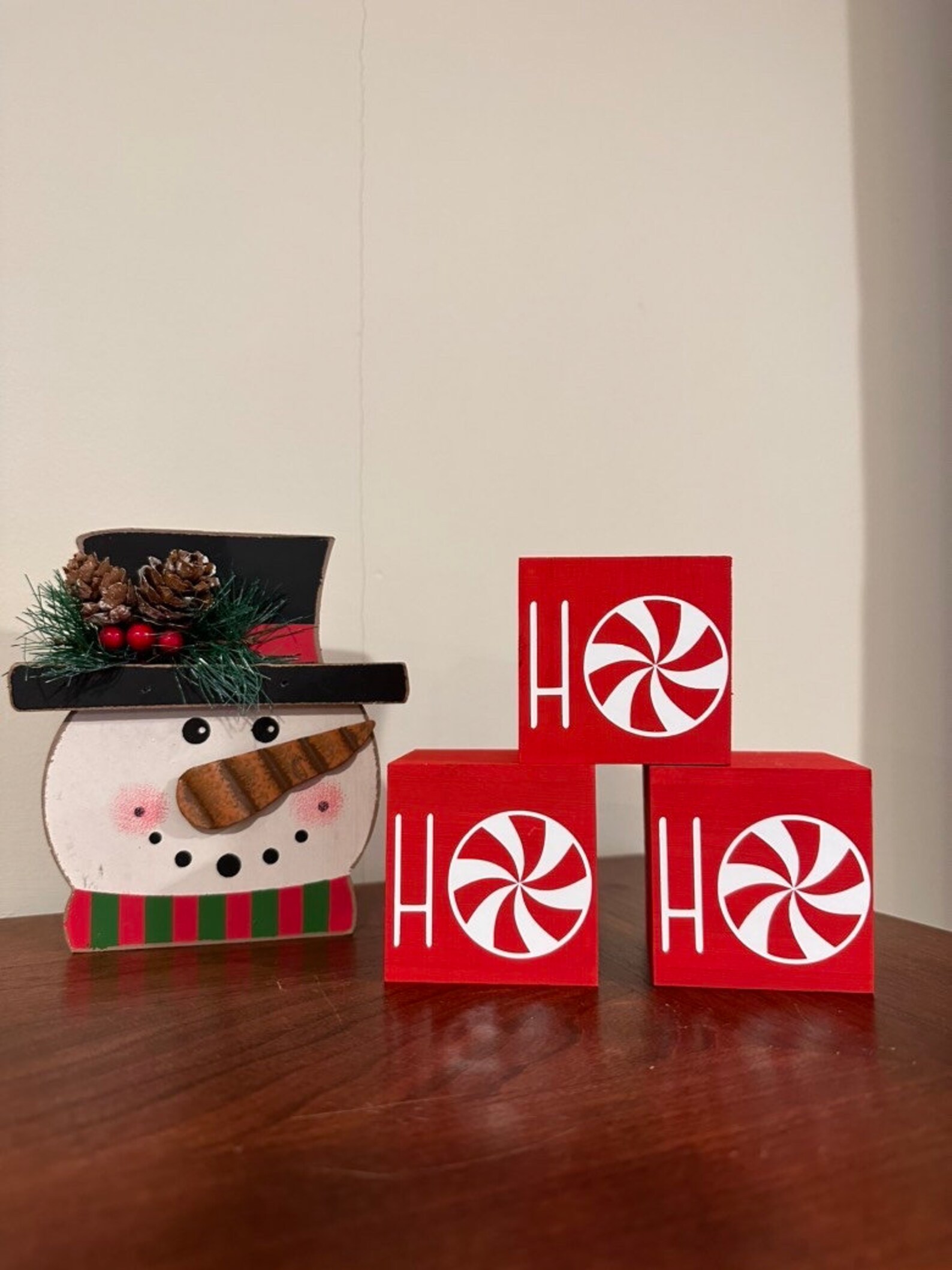 Peppermint Ho Ho Ho Stackable Christmas Blocks - Etsy