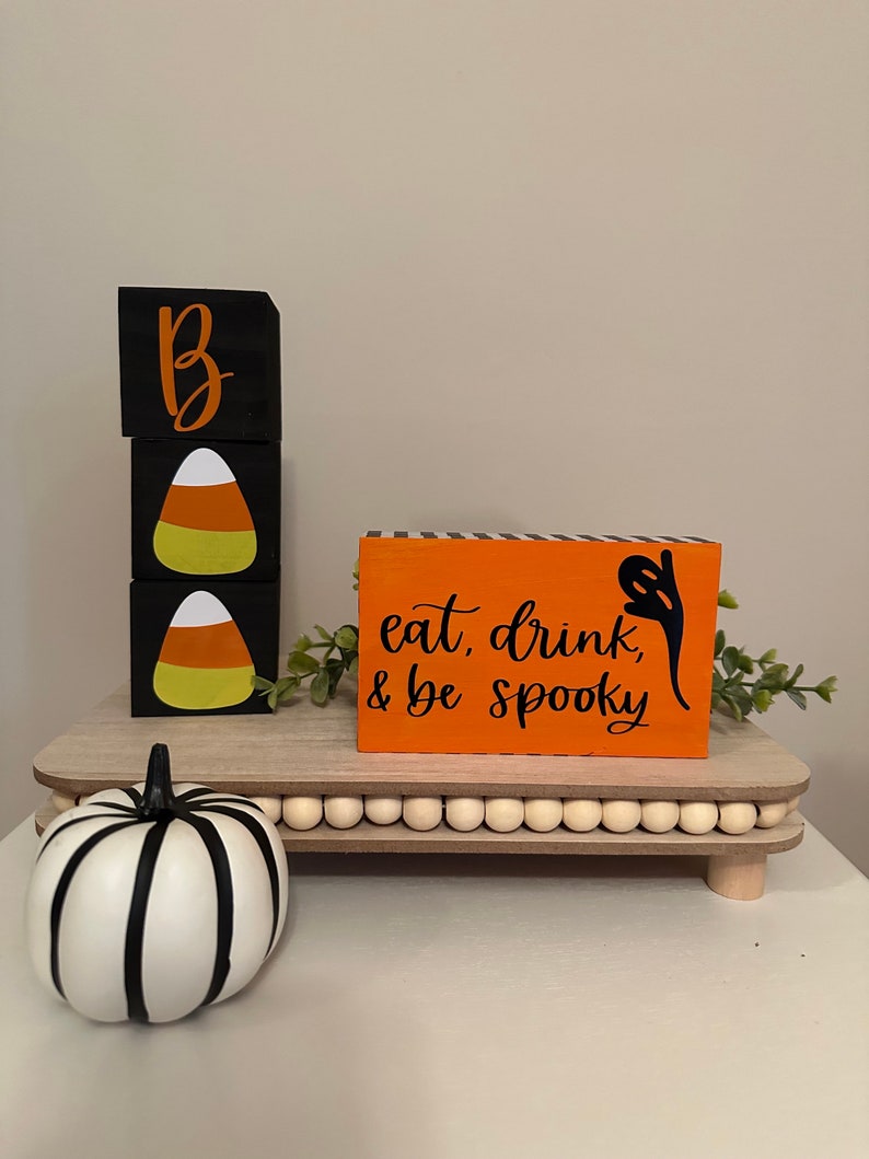 Eat, Drink, and Be Spooky Halloween Tiered Tray Sign - Etsy