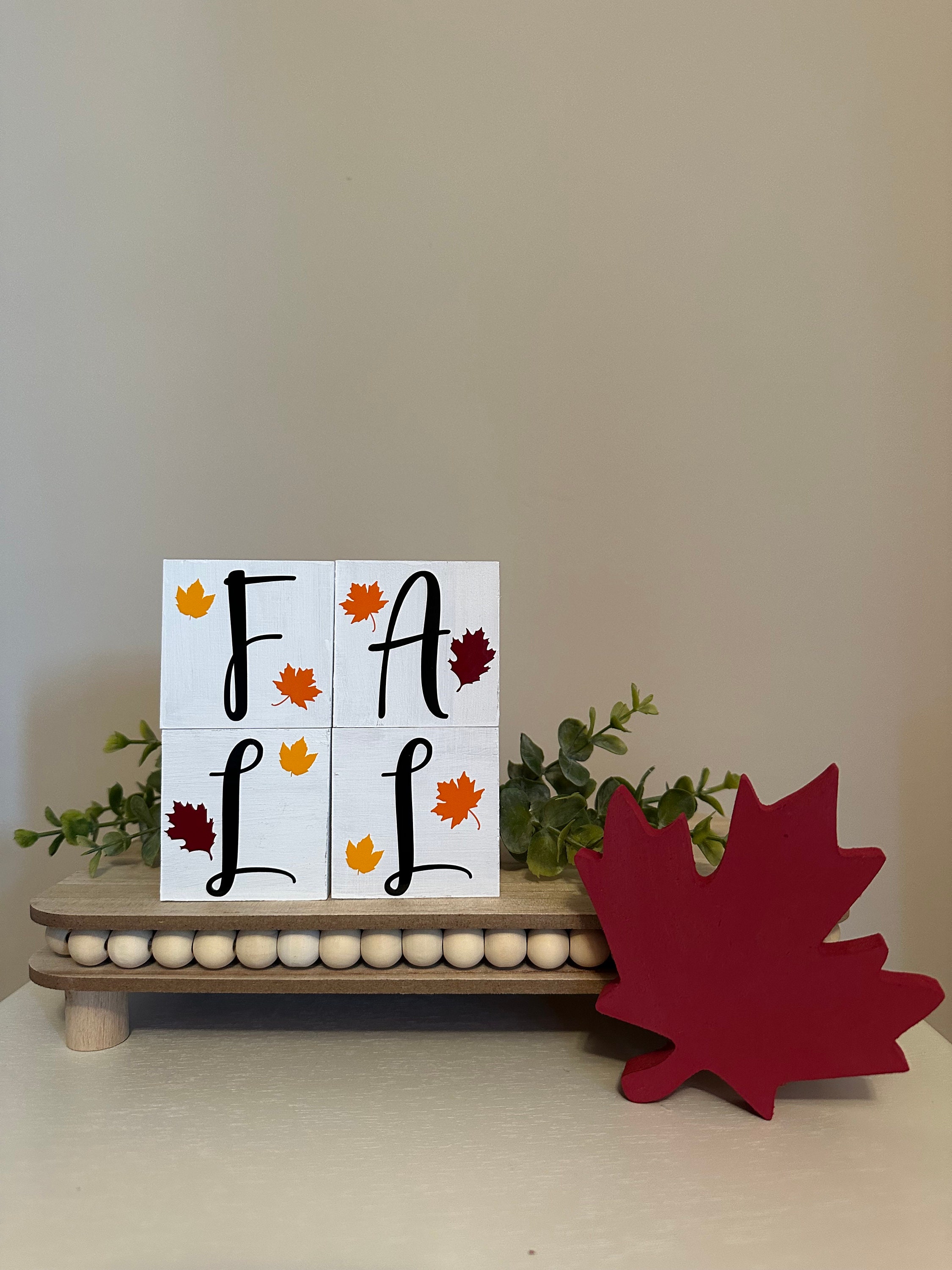 Fall Leaves Stackable Wooden Blocks - Etsy