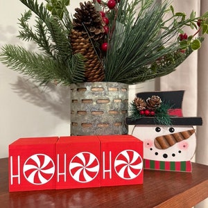 Peppermint Ho Ho Ho Stackable Christmas Blocks - Etsy
