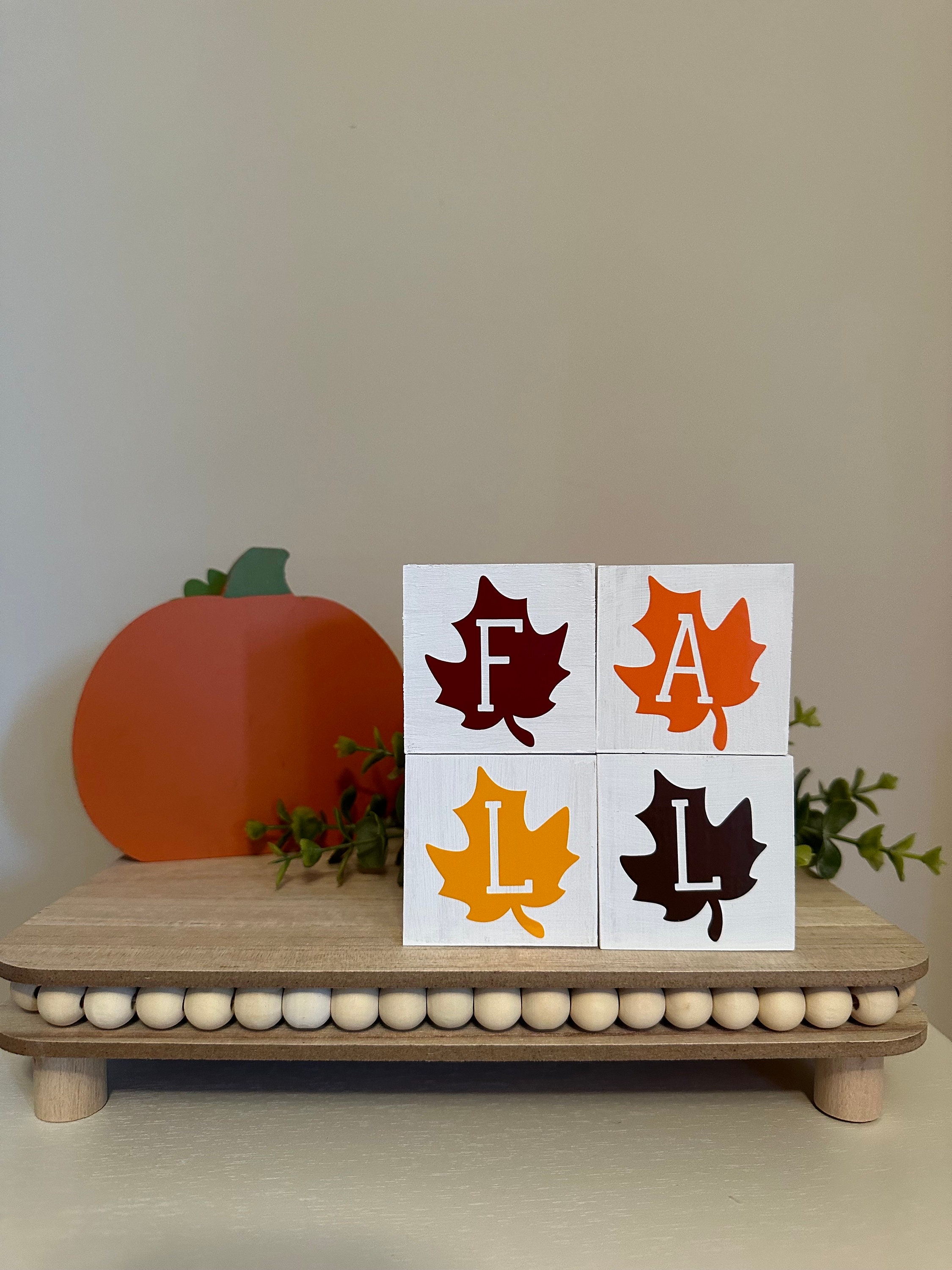 Autumn Leaves Fall Stackable Wooden Blocks - Etsy