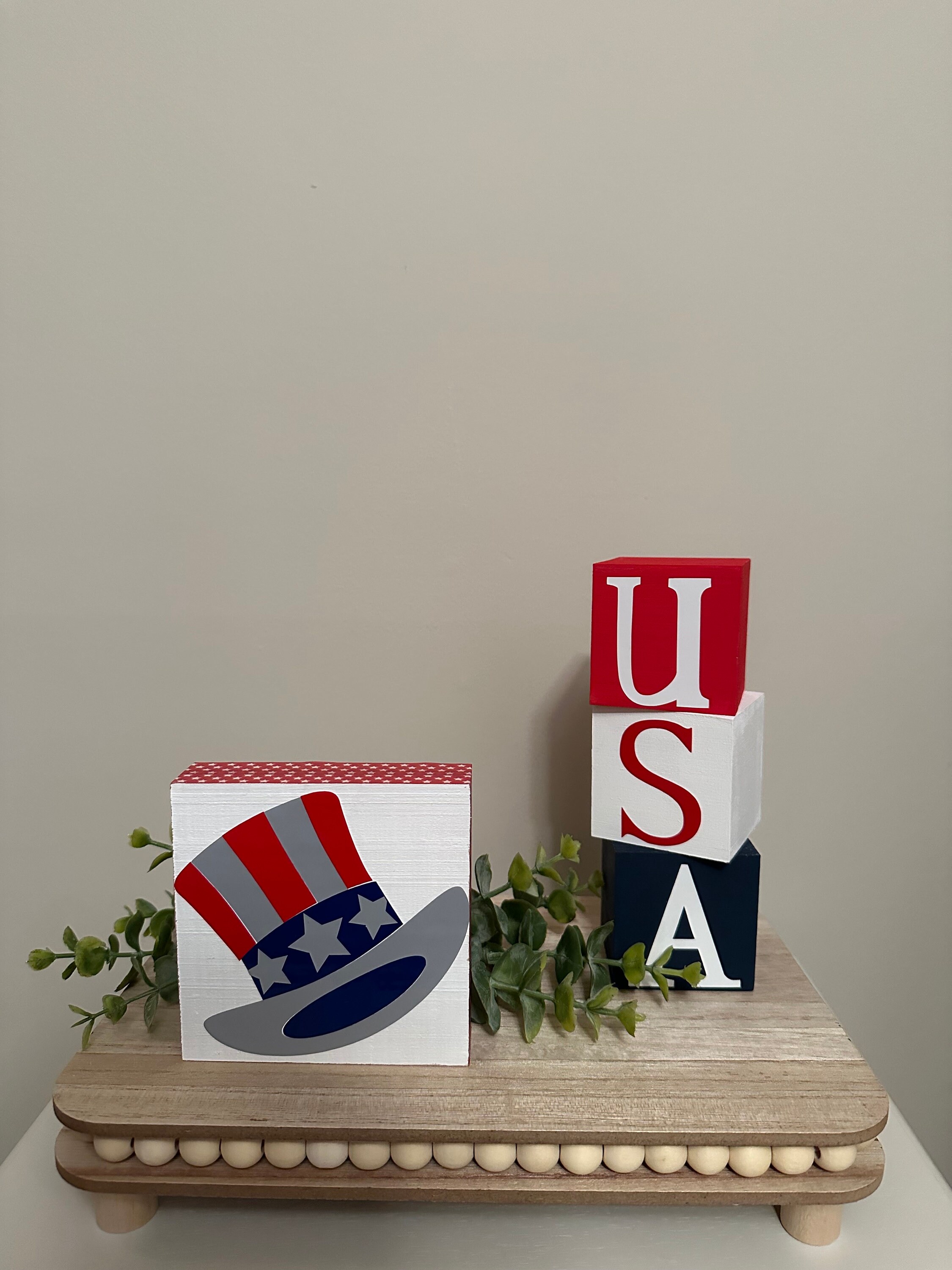 USA Red, White, & Blue Stackable Blocks - Etsy