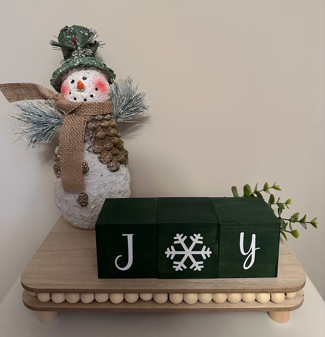 Christmas JOY Stackable Blocks in Green - Etsy