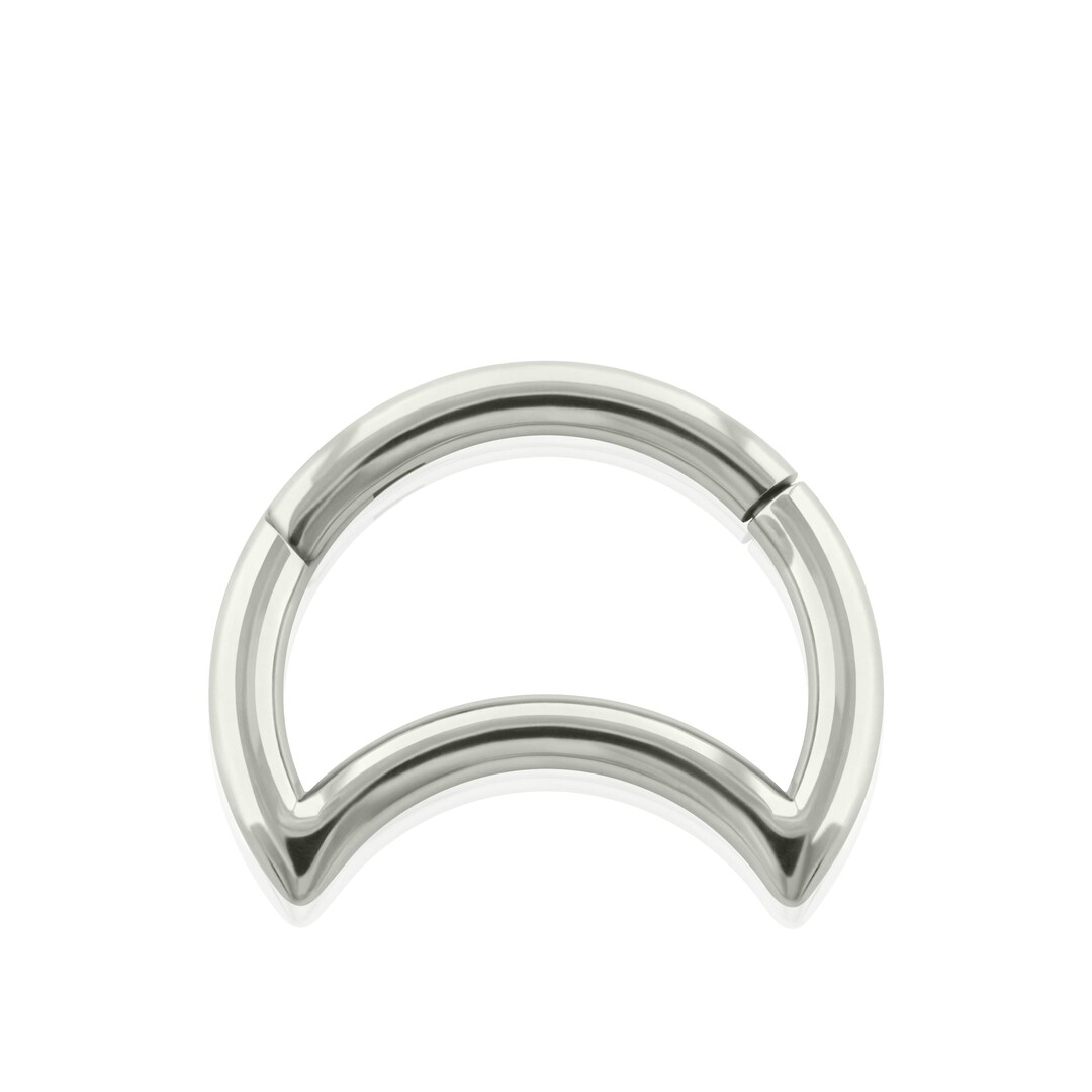 16g Implant Grade Titanium Crescent Moon Clicker, Daith Piercing Hoop ...