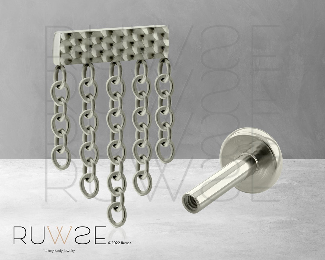 16g-18g Implant Grade Titanium Rectangle Hammered Chains END - Etsy