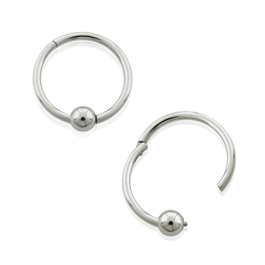 20g Implant Grade Titanium Hinged Hoops With Fixed Ball for Nose ...