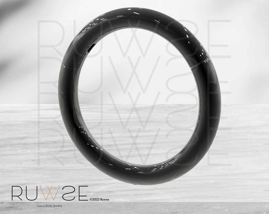 Clicker Ring 16g PVD Black Titanium Hoop Nose Hinged Hoops, Earlobe ...