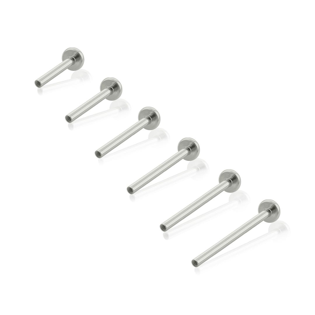 18g and 16g Implant Grade Titanium Threaded Small Back, Internally ...