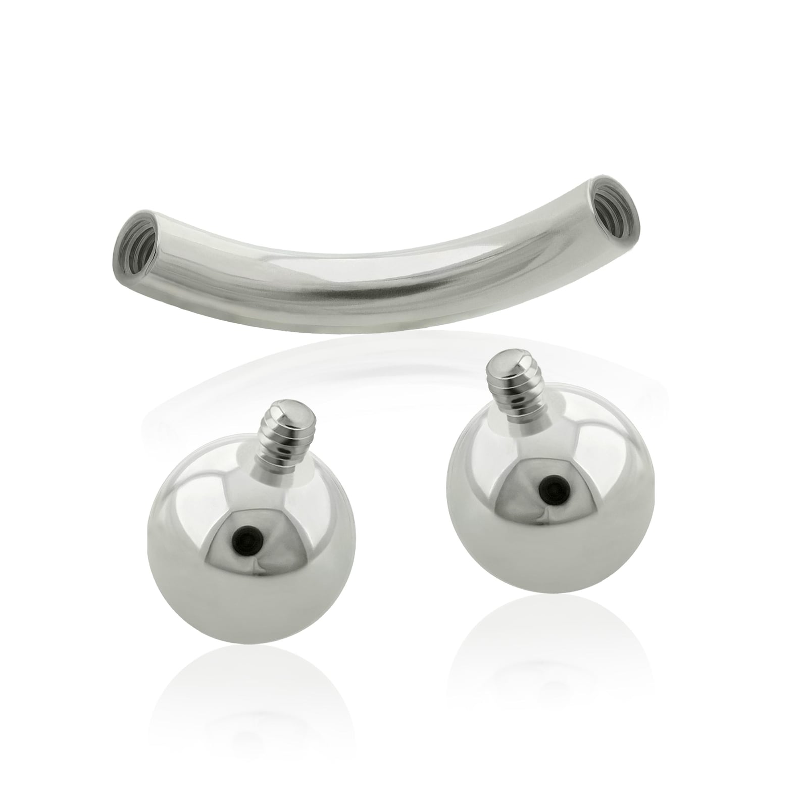 8g Implant Grade Titanium Internally Threaded Curved Barbell, Prince ...