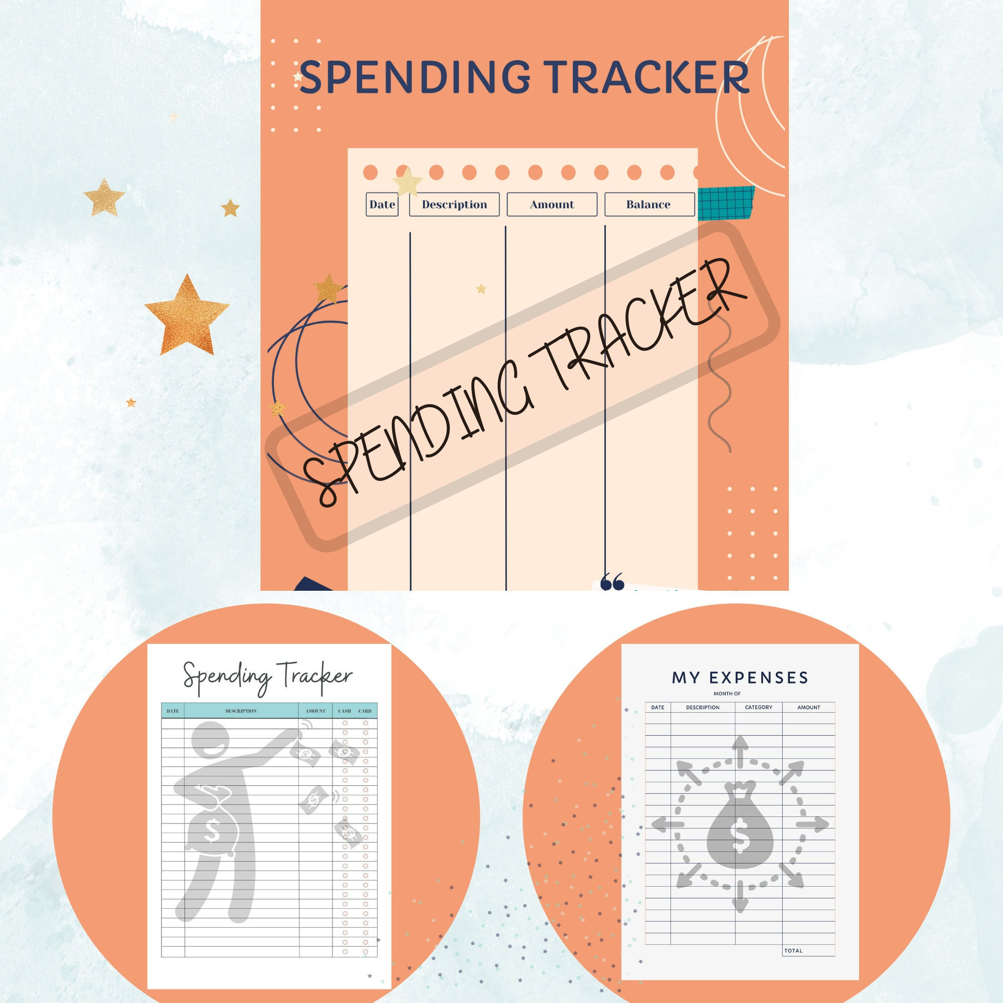 PRINTABLE SPENDING TRACKER Digital Download, Expense Tracker - Etsy