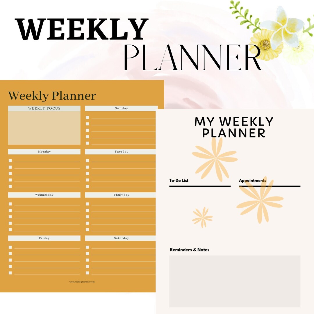 Minimalist Simple WEEKLY PLANNER Printable - Etsy