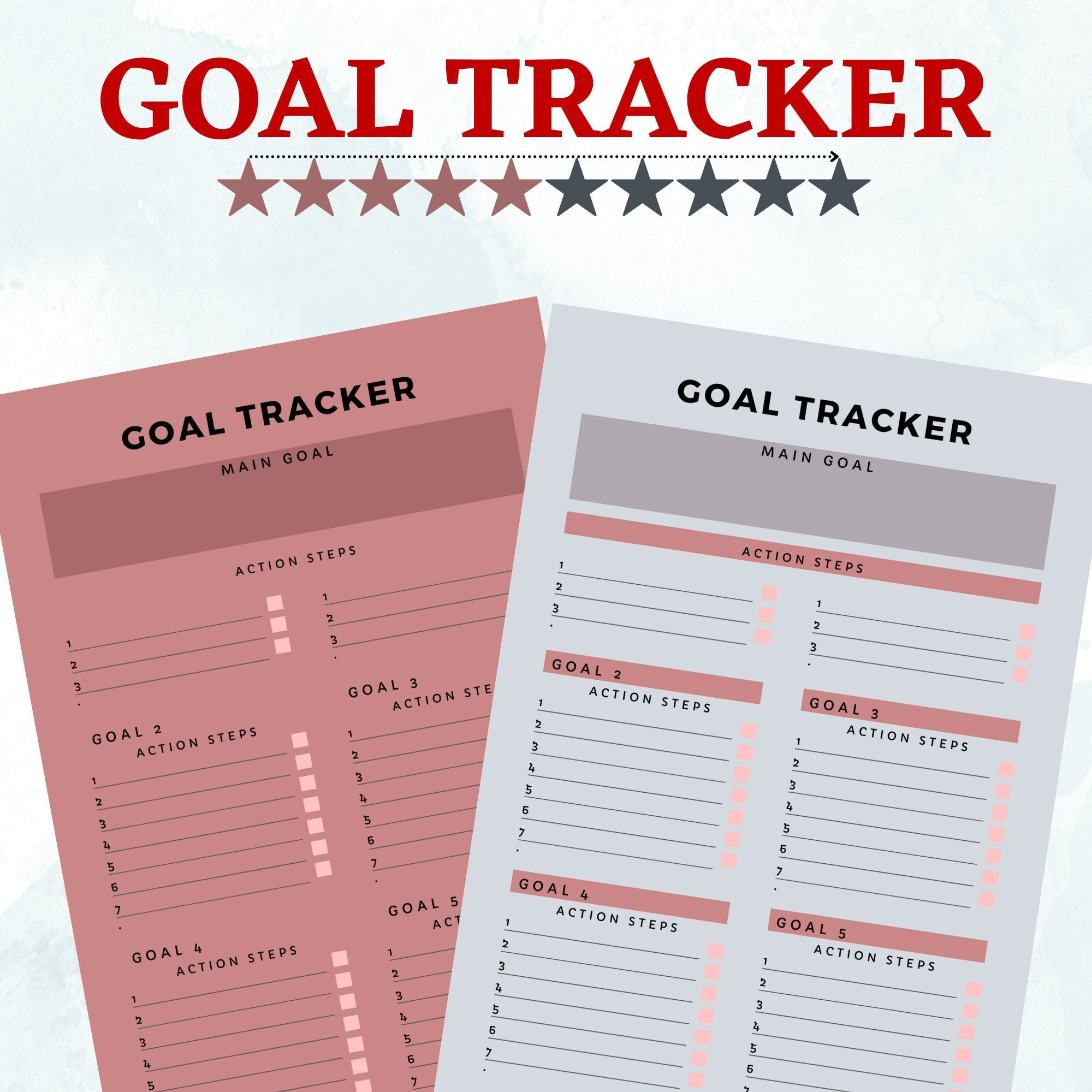 Printable GOAL TRACKER Digital Planner - Etsy