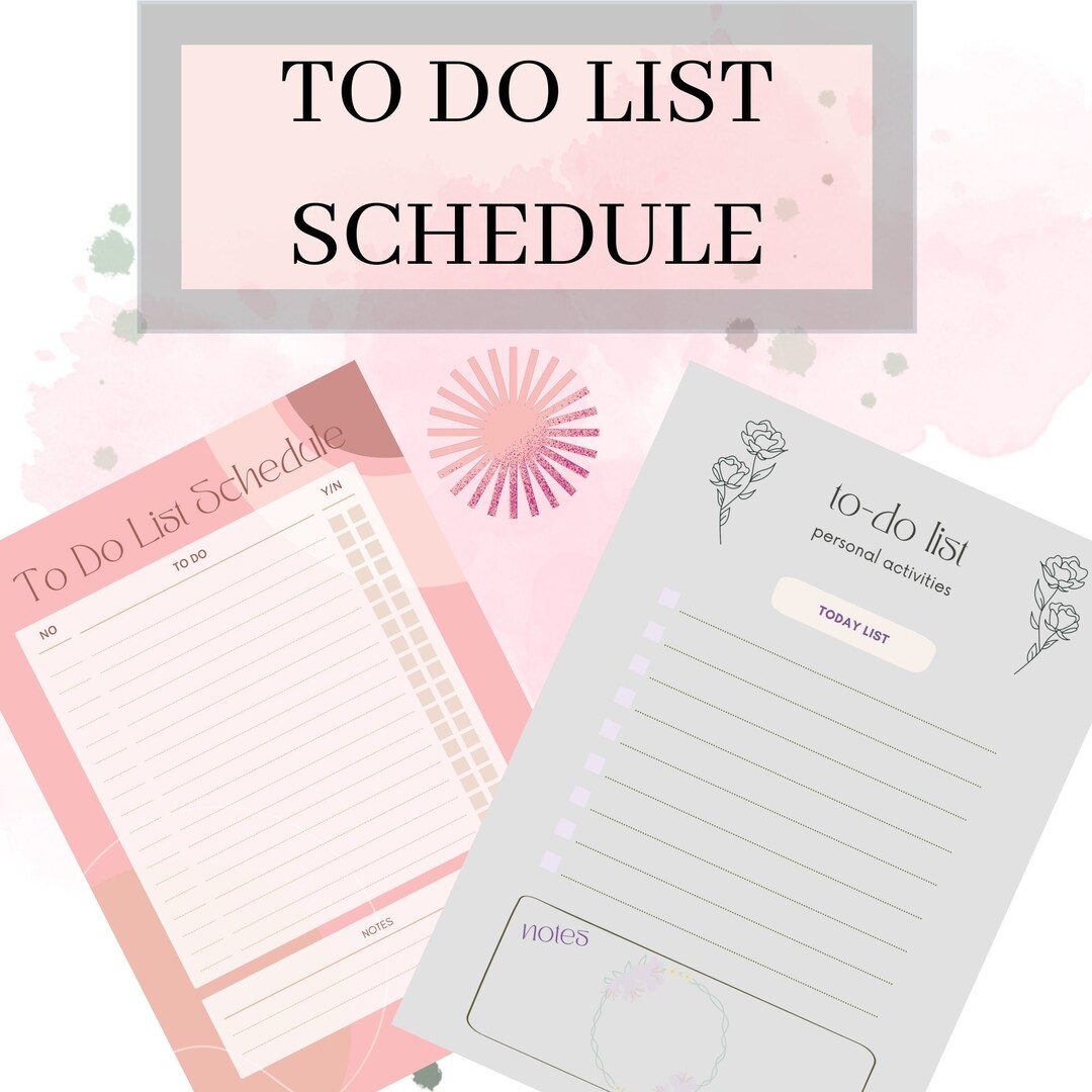 TO DO LIST Printable Schedule Planner Instant Download and Digital ...