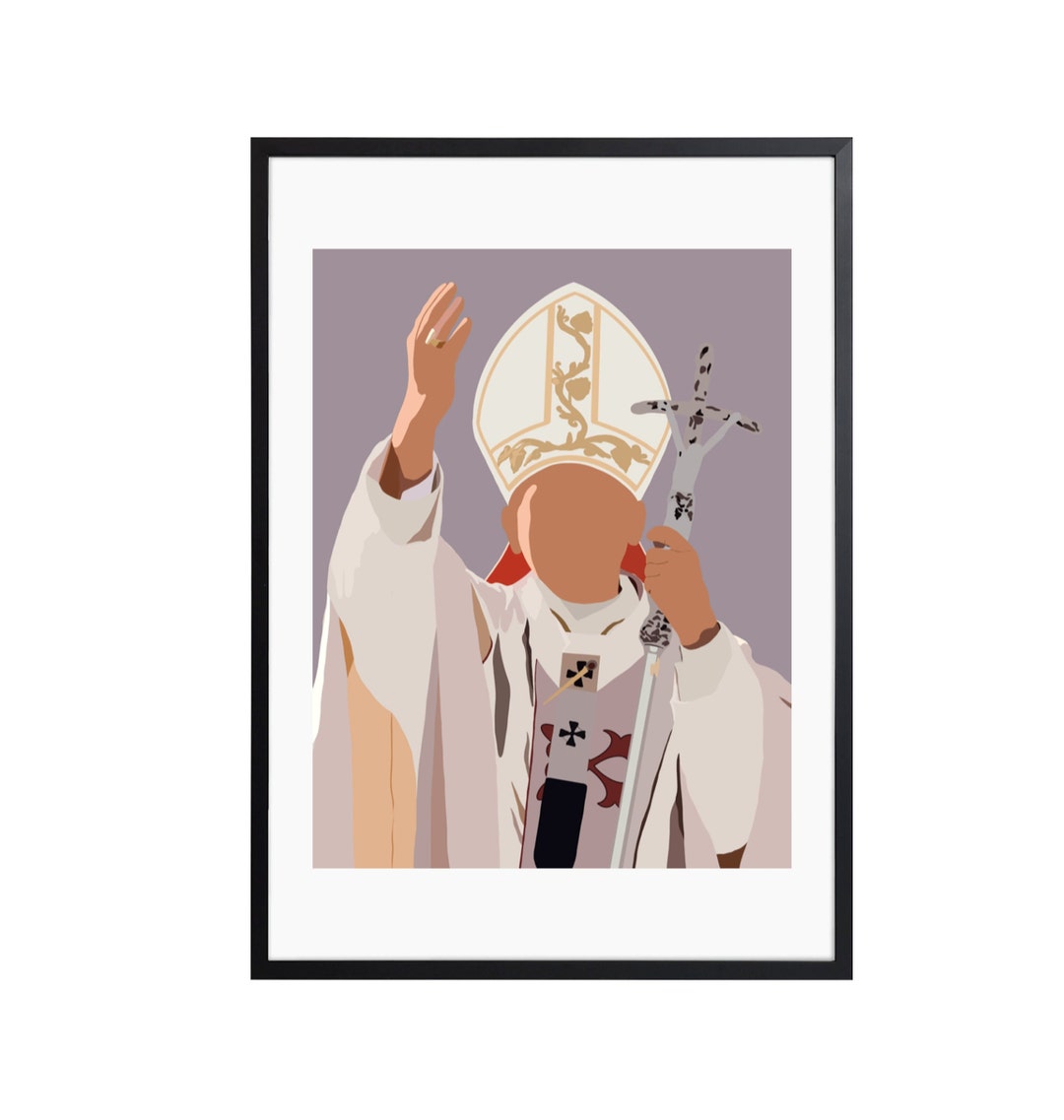 Pope St. John Paul II DIGITAL PRINT (pope Wall Art, Catholic Wall Art ...
