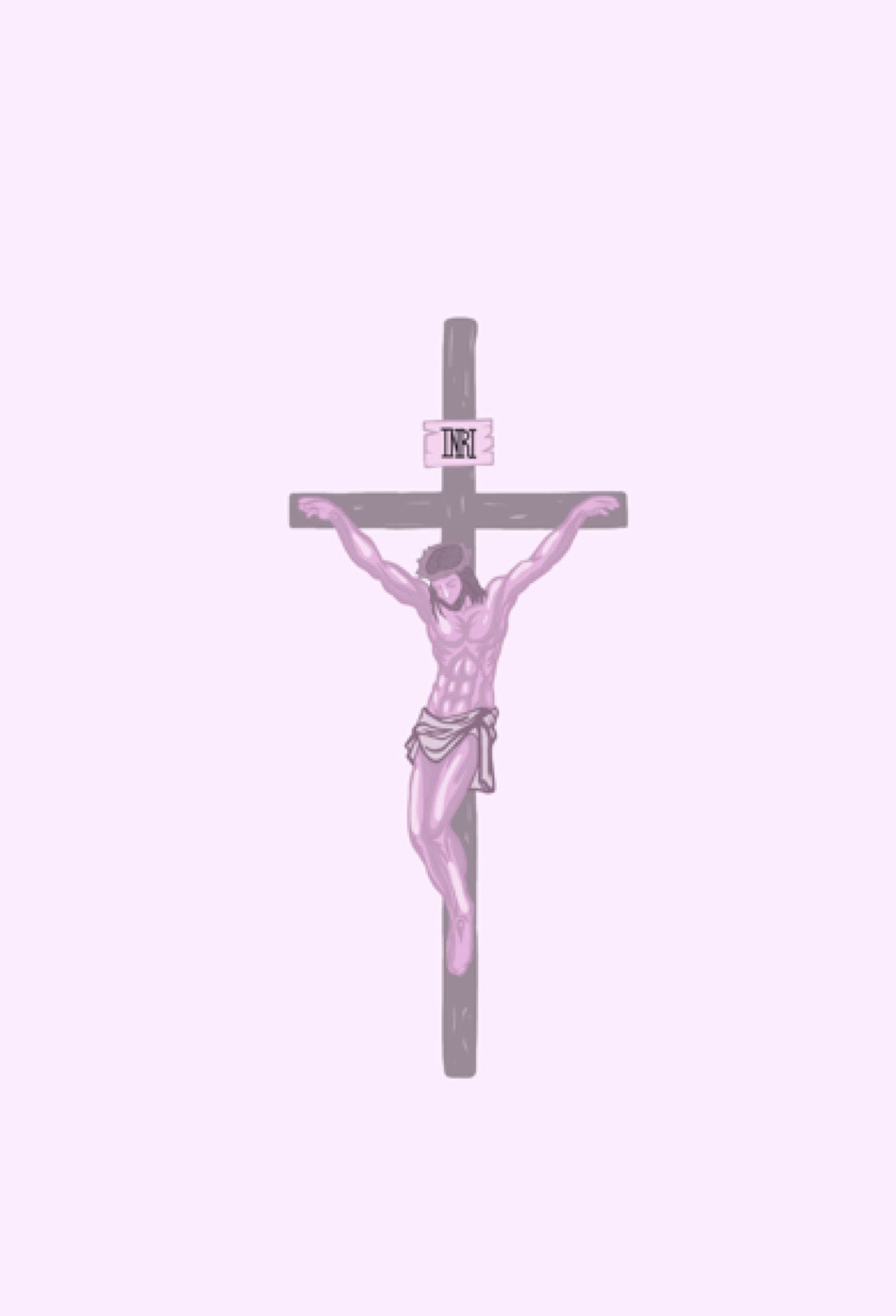 Pink and Purple Jesus on the Cross DIGITAL PRINT hebrew INRI Iesus ...