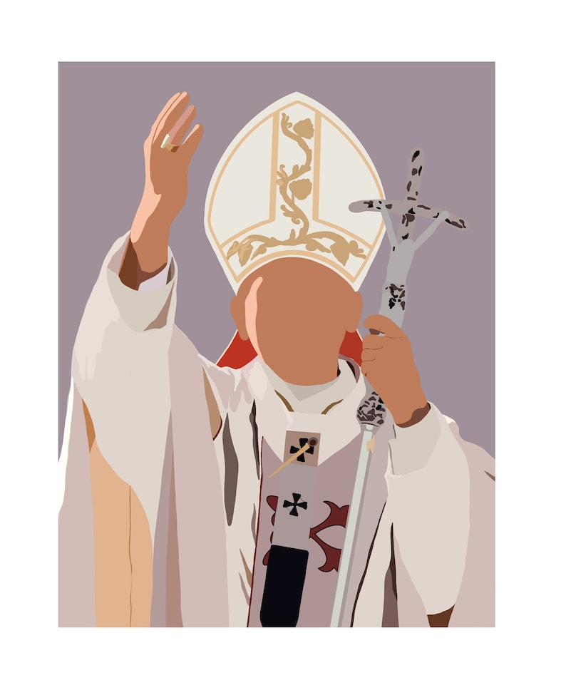 Pope St. John Paul II DIGITAL PRINT (pope Wall Art, Catholic Wall Art ...