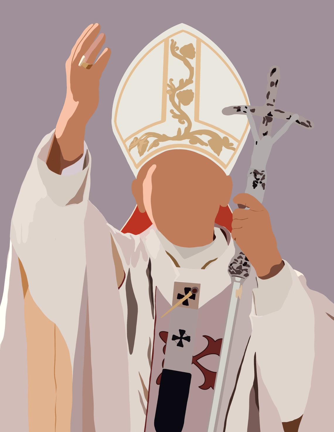 Pope St. John Paul II DIGITAL PRINT (pope Wall Art, Catholic Wall Art ...