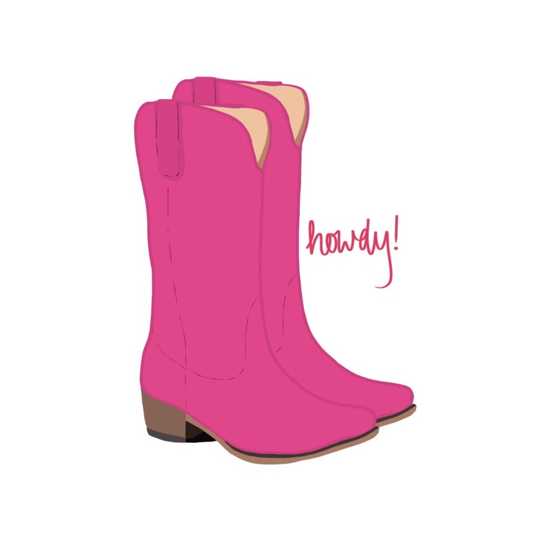 Pink Cowboy Boots DIGITAL PRINT Girl's Wall Decor - Etsy