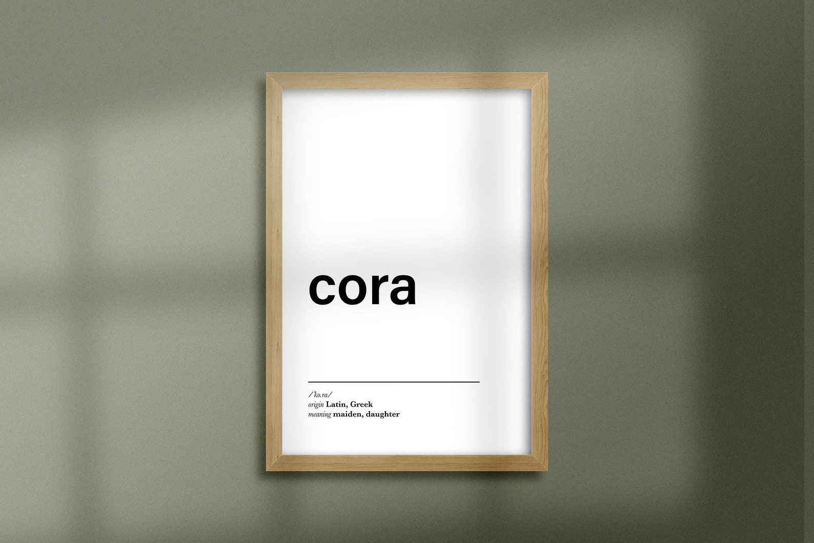 NEW Cora Name Meaning Print | Black and White Name Poster | Modern ...