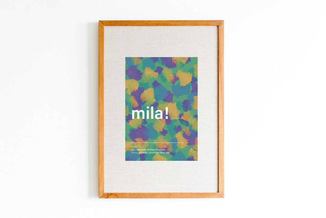 Mila Name Meaning Print | Colorful, Modern Name Poster | Playful ...