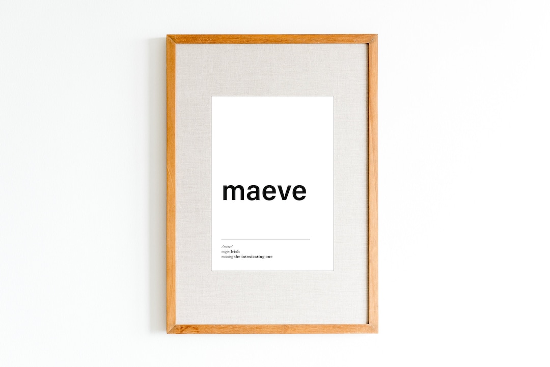 NEW Maeve Name Meaning Print | Black and White Name Poster | Modern ...