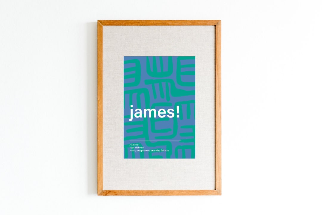 James Name Meaning Print | Colorful, Modern Name Poster | Playful ...