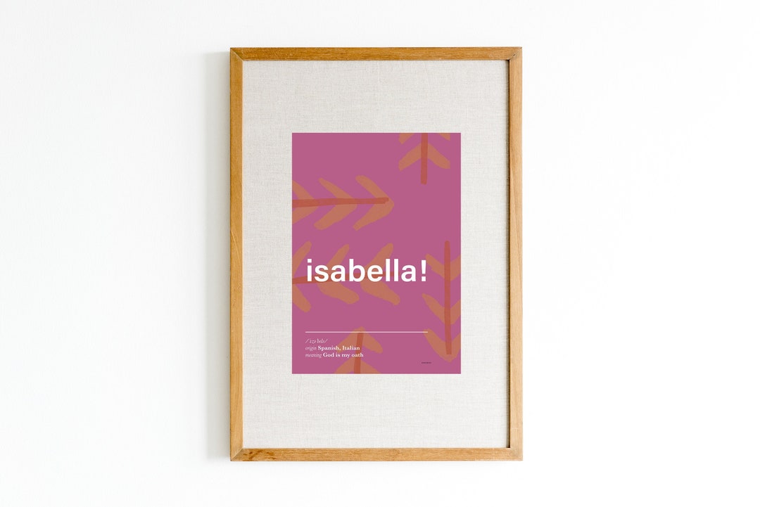 Isabella Name Meaning Print | Colorful, Modern Name Poster | Playful ...
