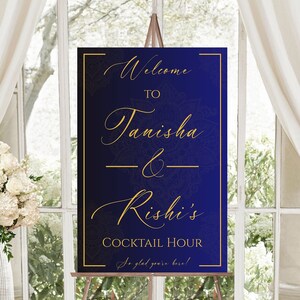 Welcome Sign Cocktail Party Reception Welcome Sign Wedding Poster ...