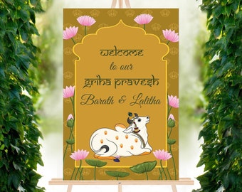 Gruhapravesham Sign Housewarming Welcome Board Indian Gruhapravesam ...