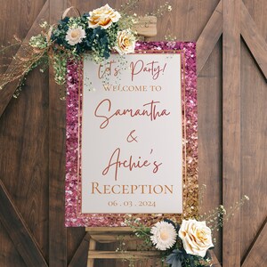 Welcome Sign Wedding Reception Cocktail Party Welcome Poster Wedding ...