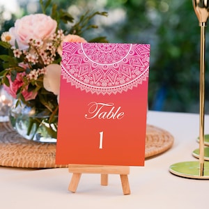 Table Number Sign Template Beautiful Mandala Design Table Number for ...
