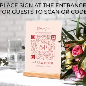 QR Code Wedding Seating Chart Scan QR Code to Find Your Seat Digital ...