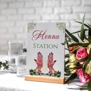 Henna Station Sign Henna Party Decor Printable Mendhi Sign Mehendhi ...