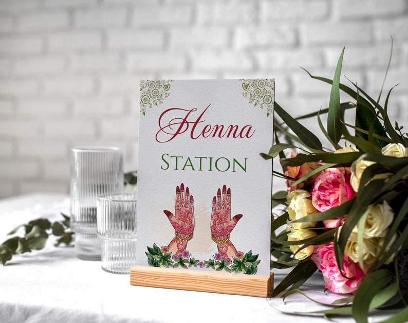 Henna Station Sign Henna Party Decor Printable Mendhi Sign - Etsy