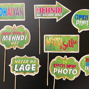 Haldi and Mehndi Prop Signs Mehndi Decor Desi Wedding Props Haldi ...