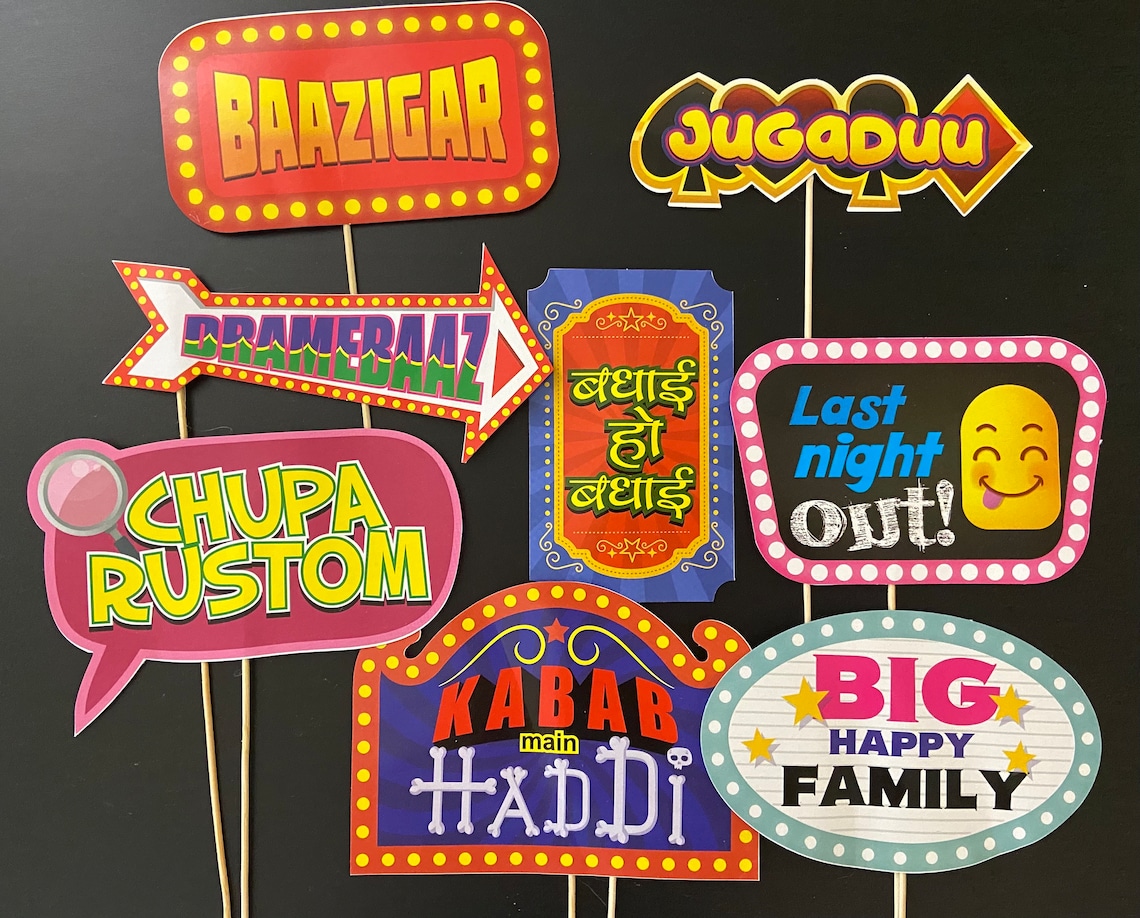 Bollywood Props Bollywood Party Decor Desi Photobooth Props Bollywood Party Decor for Indian ...