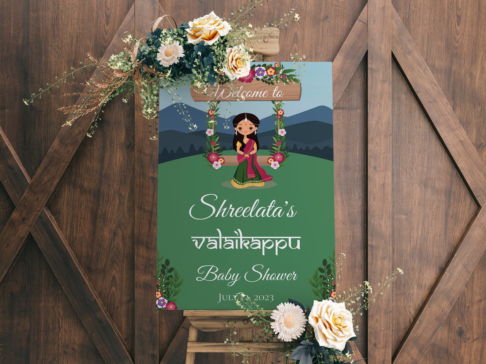 Seemantham Welcome Sign Indian Baby Shower Welcome Board Godh Bharai ...