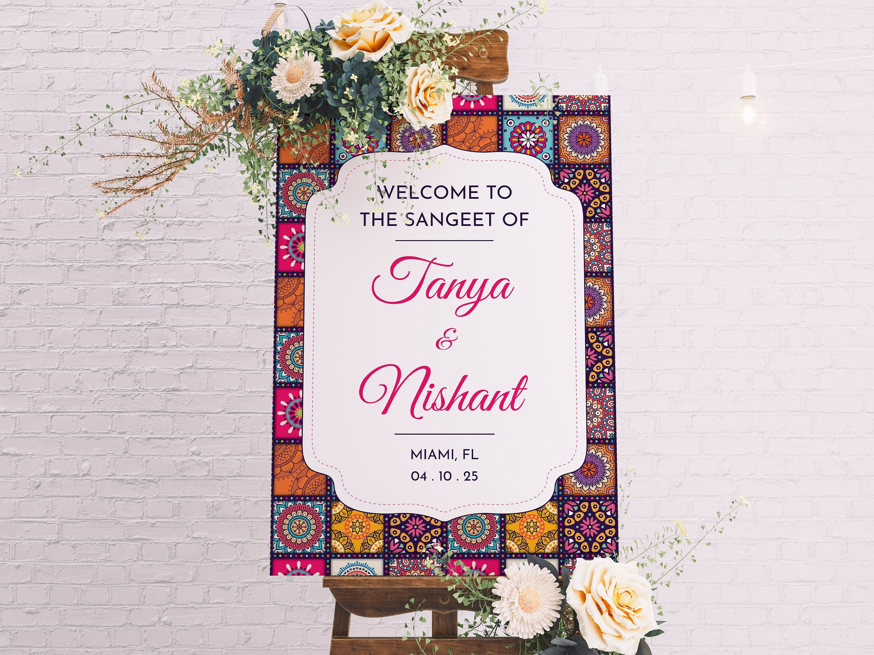 Welcome Sign Sangeet Mehndi Maiyan Functions Desi Welcome Sign Indian ...