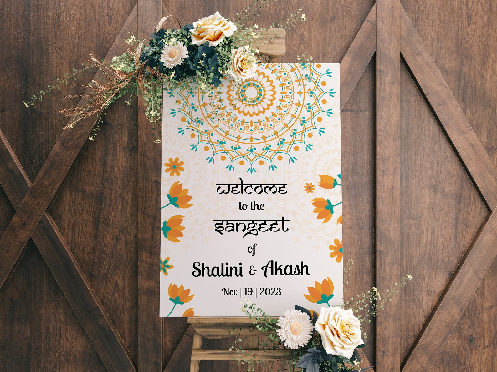 Sangeet Welcome Sign Sangeet Decor Indian Wedding Sign Mandala Sangit ...