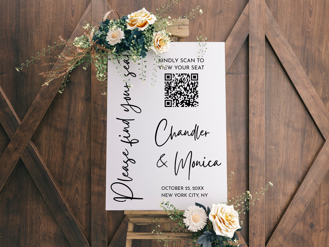 Wedding Seating Chart QR Code Seating Chart Wedding Seat Chart - Etsy